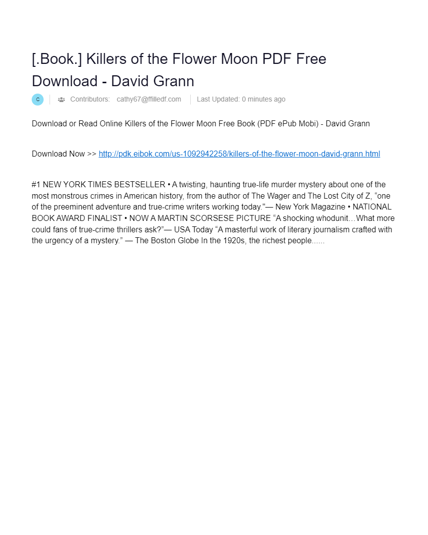 [.Book.] Killers of the Flower Moon PDF Free Download - David Grann ...