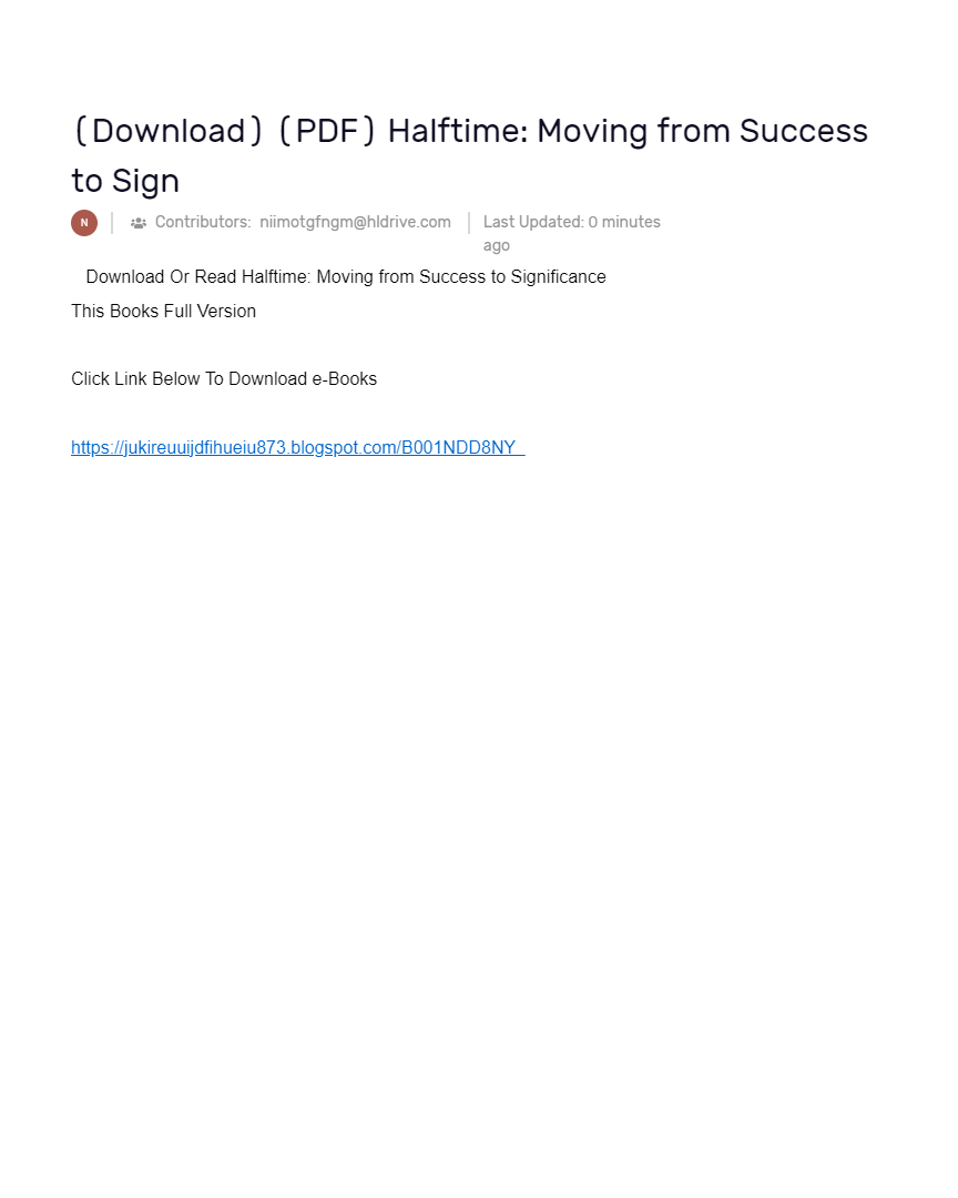 (Download) (PDF) Halftime: Moving from Success to Sign | AI Powered ...