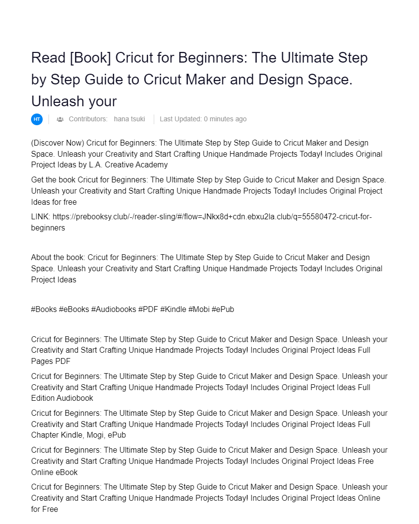 Read [Book] Cricut for Beginners: The Ultimate Step by Step Guide to Cricut Maker and Design ...