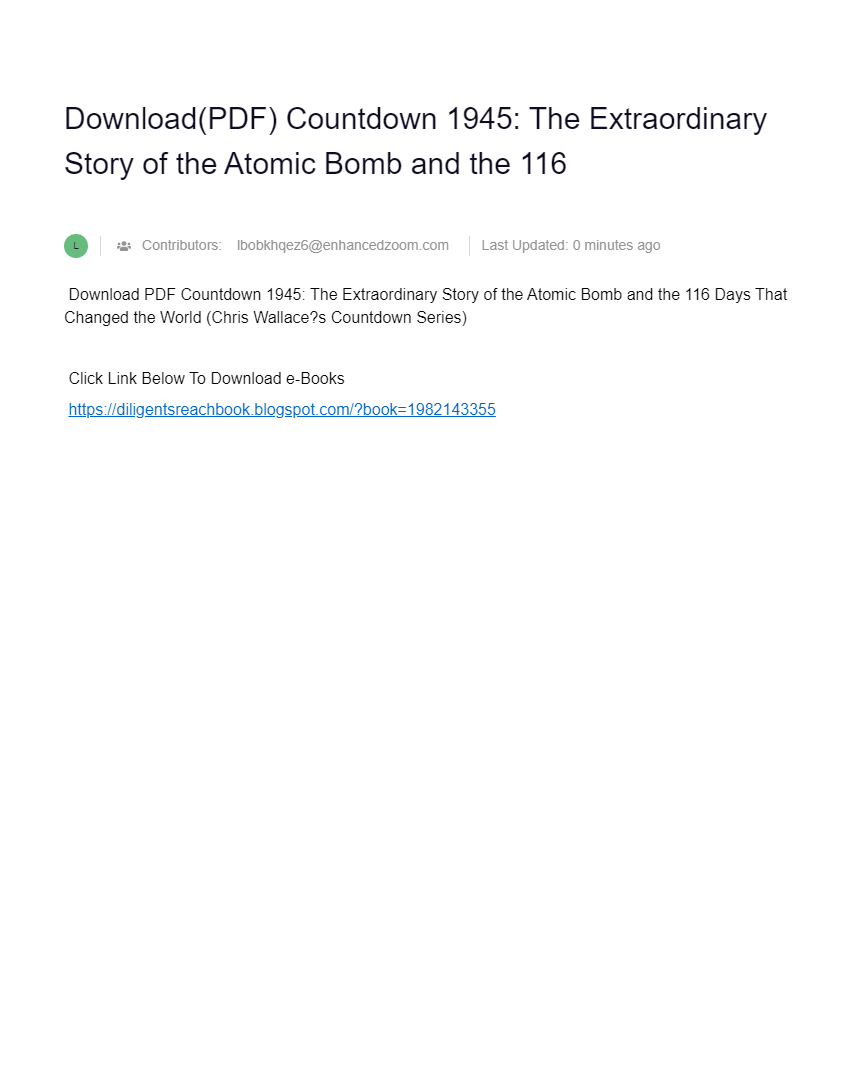 Download(PDF) Countdown 1945: The Extraordinary Story of the Atomic ...