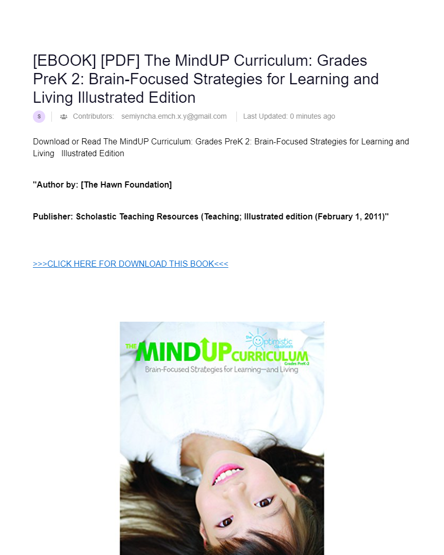 [EBOOK] [PDF] The MindUP Curriculum: Grades PreK 2: Brain-Focused Strategies for Learning and ...